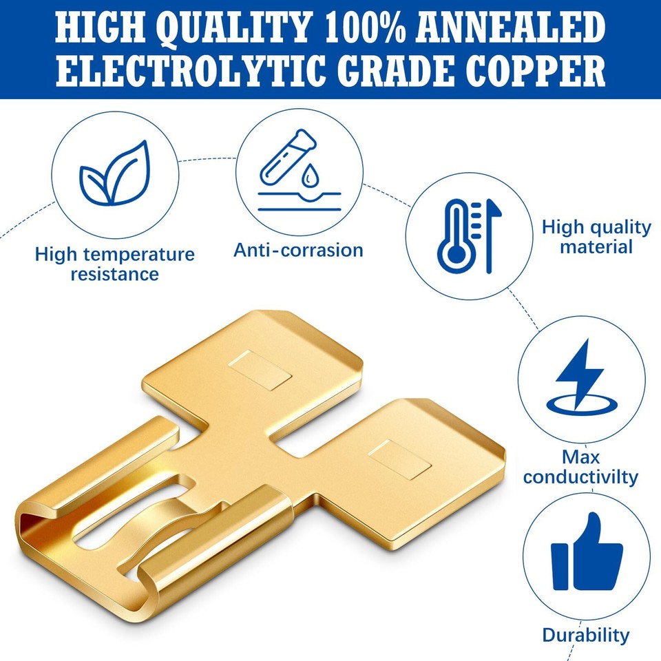 25 Pcs Double Piggyback Spade Connector Quick Disconnect Electrical 2 ...