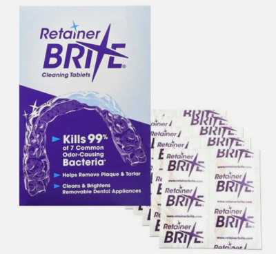 Retainer Brite 96 Tablets, Mouth guard Denture Cleaner Plaque remover ...