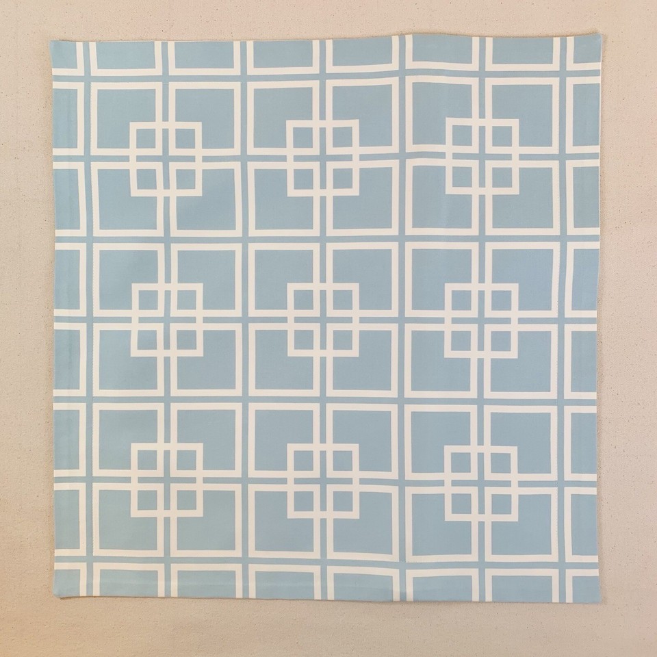 PR Vicki Payne Free Spirit Aqua Geometric Fretwork Lattice Trellis ...
