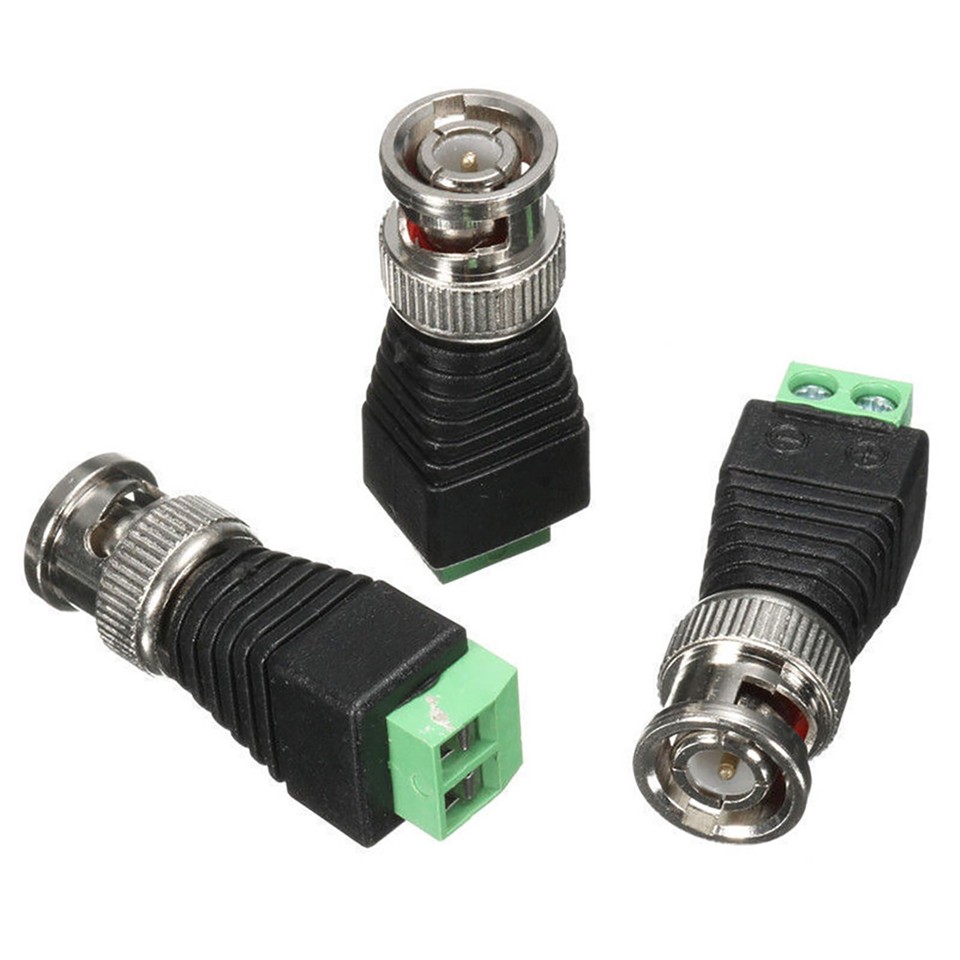 Solder-Free Power Adapter CCTV Video BNC Male Cable Connector Terminals ...