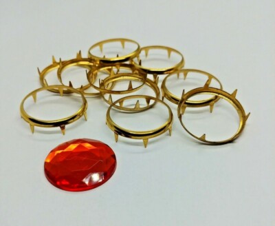 Acrylic Flatback Jewels large 25mm, plus rim settings 12pc.orange | eBay