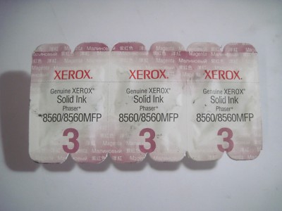 3pk NEW!!! GENUINE Xerox Phaser 8560 8560MFMagenta Solid Ink 108R00724 ...