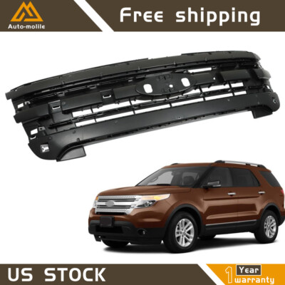 Front Grille Grill Shell Black&Painted For Ford Explorer 2011-15/Police ...