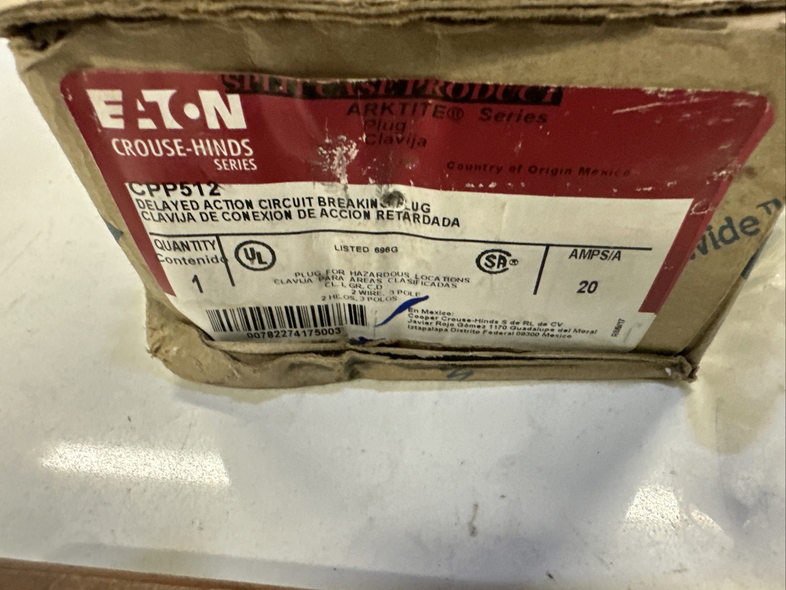 Eaton Crouse Hinds CPP512 Delayed Action Circuit Breaking Plug 20amps ...