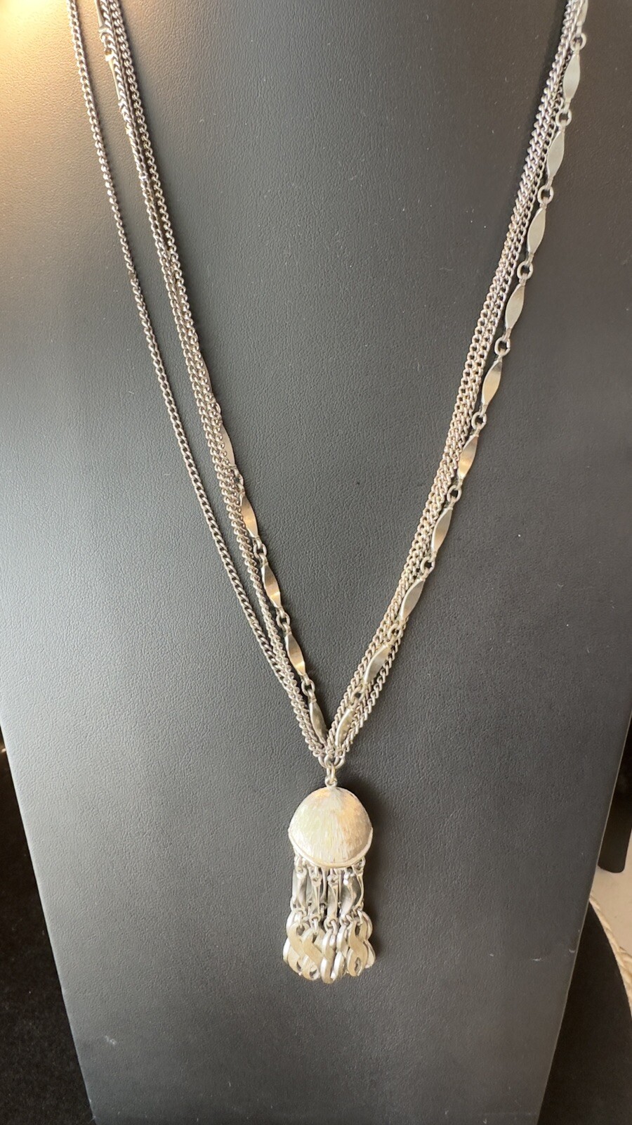 Four Strand Jellyfish Pendant W/ Infinity Style Tasse… - Gem
