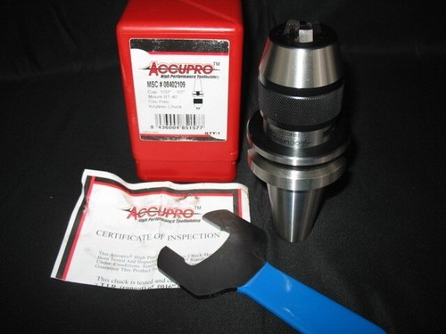 Accupro 08402109 BT40 Mount, 1/32 to 1/2", Prec. Drill Chuck Keyless ...