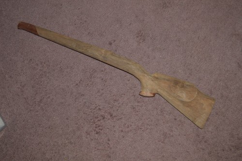 UNFINISHED LIGHT WEIGHT RIFLE WOOD STOCK 2LB FOR LA 33 1/4"L CENTER ...