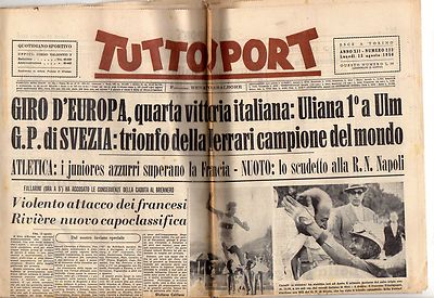 rivista TUTTOSPORT - 13/08/1956 N. 222 GIRO D'EUROPA | eBay
