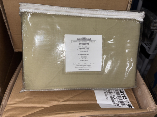 KING DUVET COVER SET NORTH SHORE LINENS 1000 CT 100% Cotton OLIVE ...