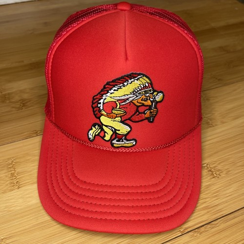 Kansas City Chiefs Throwback Indian Retro Old VTG Logo Red Mesh Trucker ...