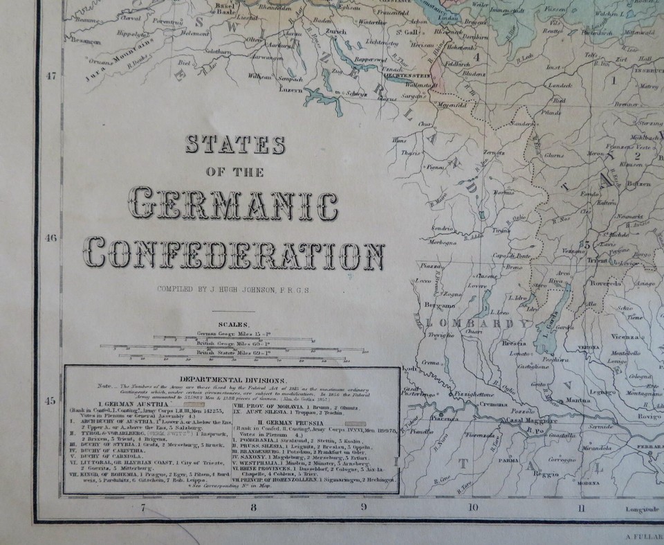 German Confederation Austria Prussia Bavaria Saxony c. 1855-60 ...
