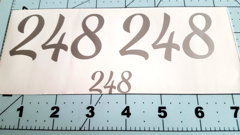 SET OF 3 Custom Mailbox Numbers Vinyl Decals Stickers - Choose Size ...