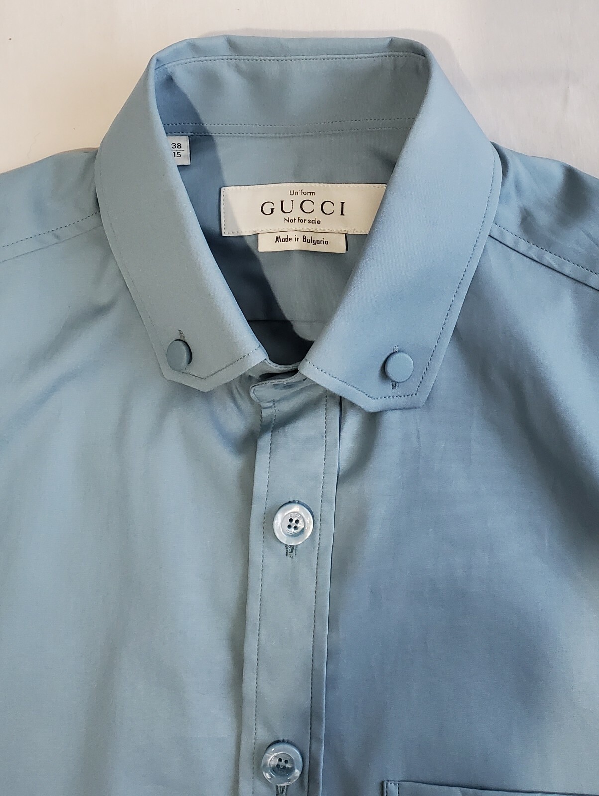 GUCCI Uniform great looking Blue Men's DRESS SHIRT - NWT - SIze 38/15 ...