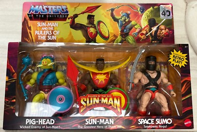 MOTU Sun-Man & the Rulers of the Sun 3pk Pig-Head Space Sumo NIB New ...