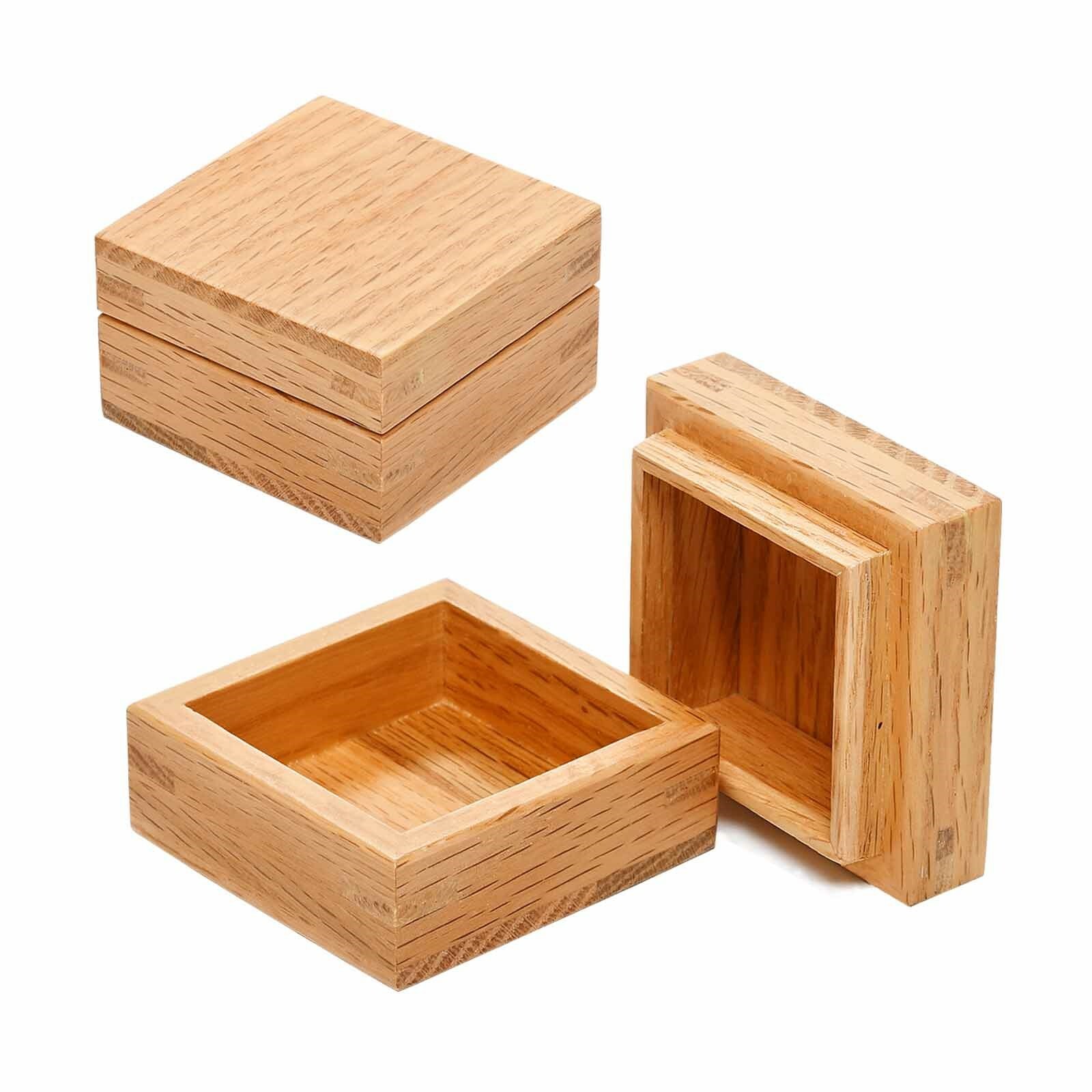 Plain Wood Wooden Square Hinged Storage & Christmas Eve Boxes - choice ...