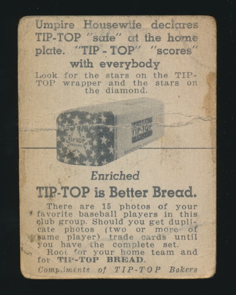 1947 D323 Tip-Top Bread Baseball -JEFF HEATH (St Louis Browns) | eBay