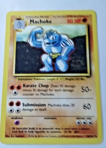 Pokémon TCG Machoke Base Set 34/102 Regular Unlimited Uncommon ...
