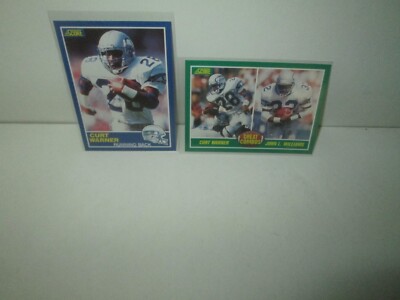 LOT OF 2 1989 CURT WARNER Score Cards #106 278 SEATTLE SEAHAWKS RB Mint ...