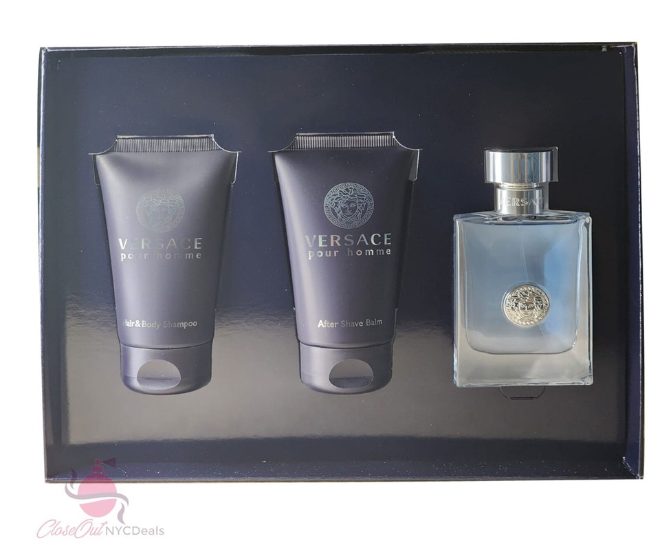 Versace Pour Homme Signature 3pc Gift Set Cologne 1.7 oz + Shampoo ...