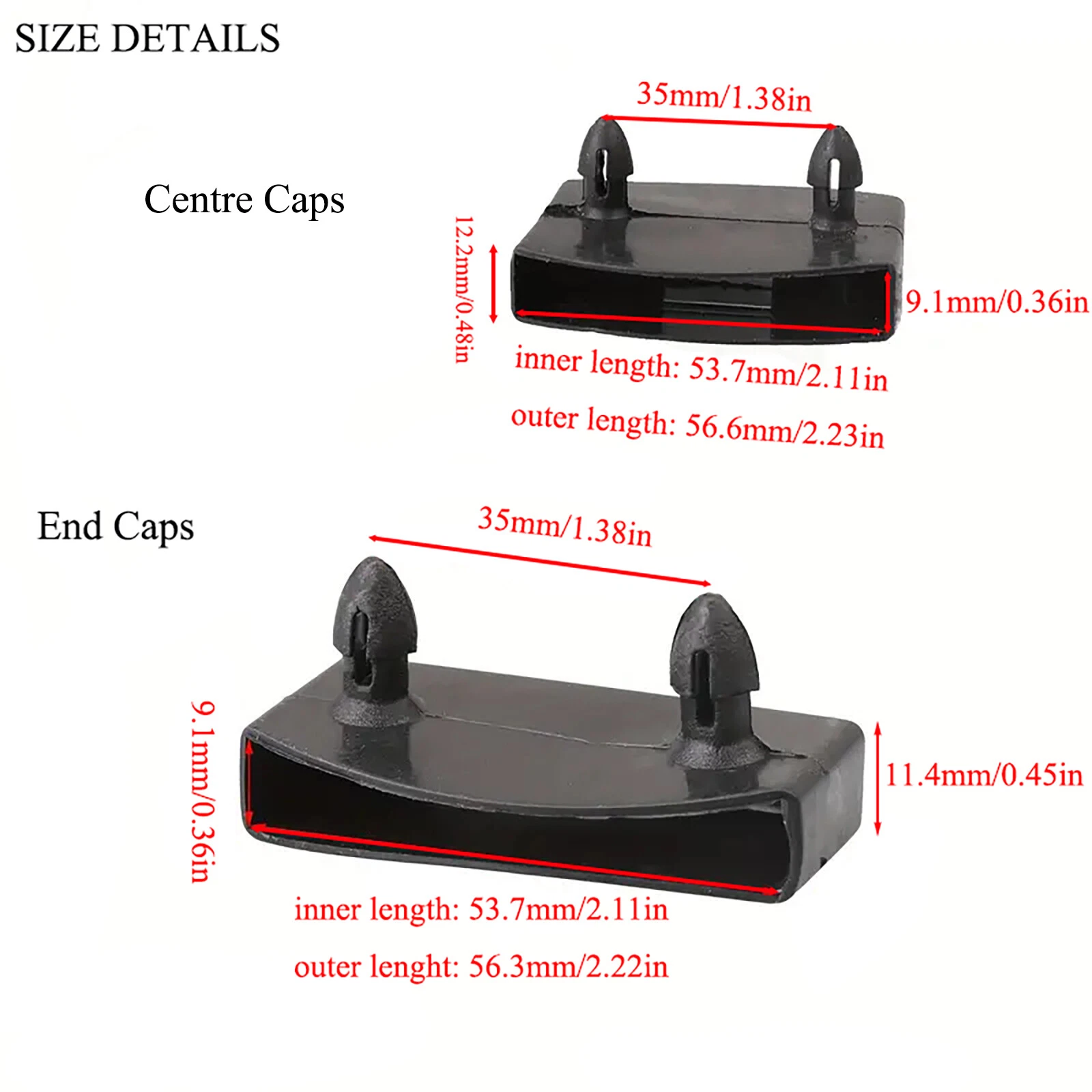 Replacement Bed Slat Cap Holders 50-55mm and 60-63mm for All Bed Sizes ...