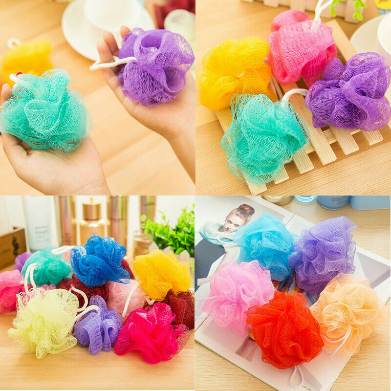 5 X Mesh Bath Sponge Balls Buffer Shower Puff Body Exfoliate Wash ...