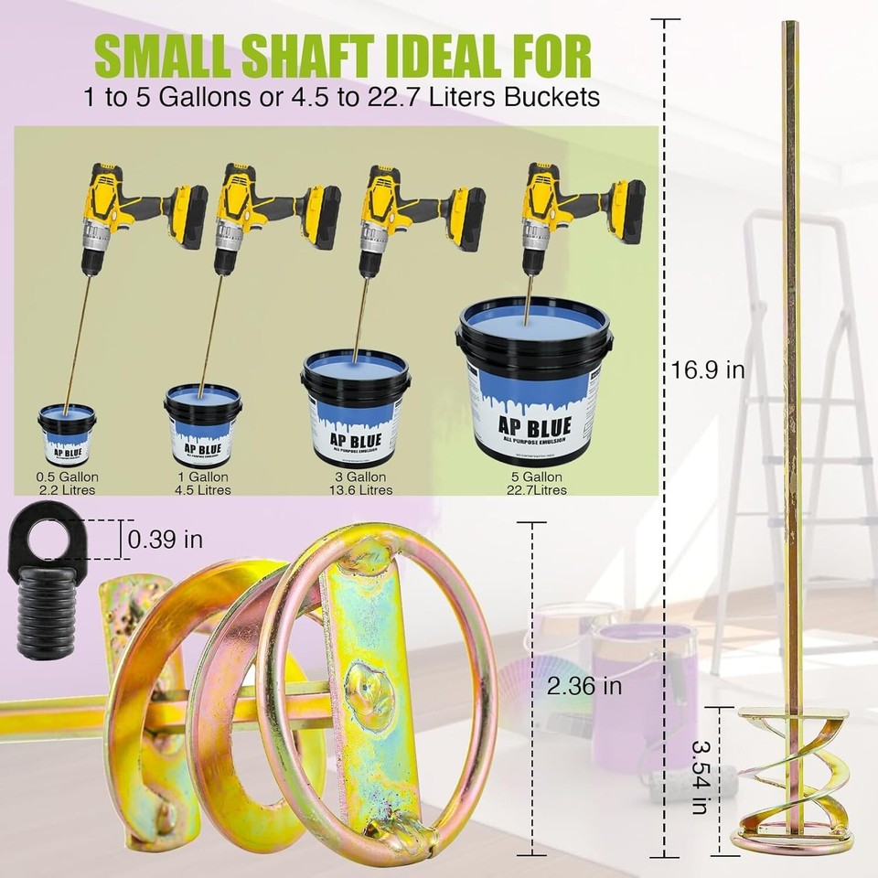 Double Helix Paint Mixer for Drill - Rust-Proof Stirrer for 5 Gallon ...