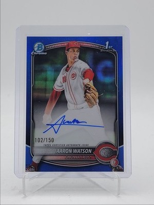 AARON WATSON 2025 BOWMAN CHROME DRAFT 1ST BLUE REFRACTOR AUTO /150 ...
