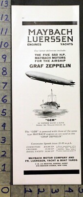 1928 AVIATION GRAF ZEPPELIN GEM YACHT NAUTICAL AIRSHIP MAYBACH LUERSSEN ...