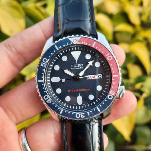 Rare Seiko 5 SKX009 Automatic Diver Black Dial Pepsi Day Date Sport ...