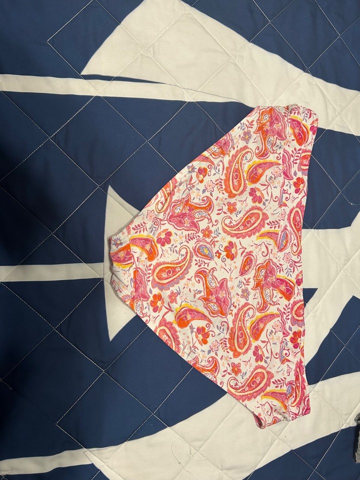 TIME TRU XL Womens XL 16-18 Red White Sandy Bloom Mid-Rise Bikini ...