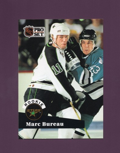 1991 Pro Set Marc Bureau #544 Rookie - Minnesota North Stars | eBay