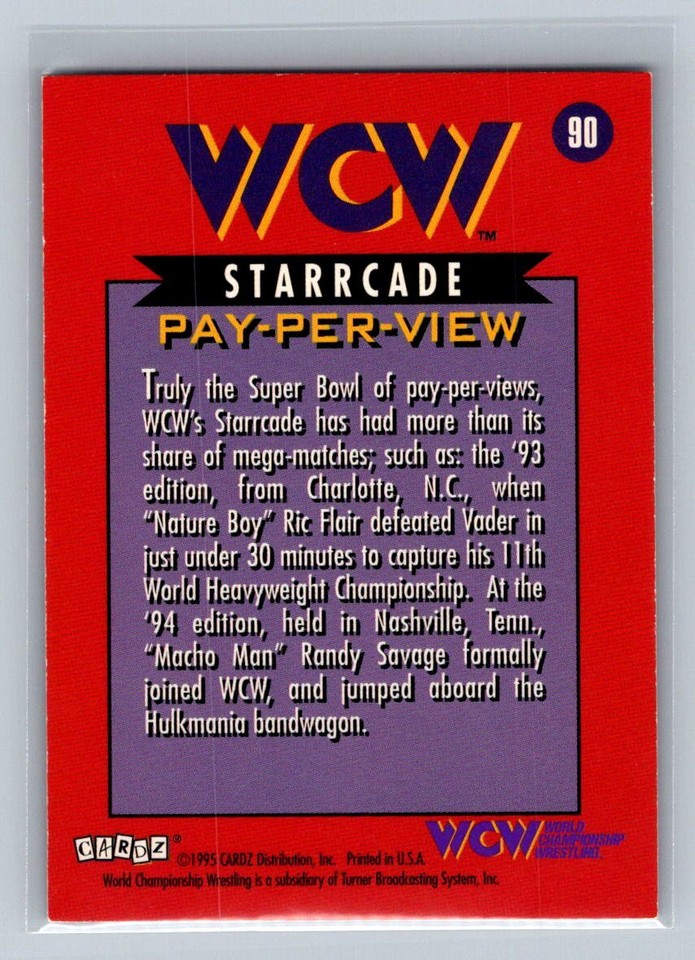 Sting Hulk Hogan Vader WCW Starrcade #90 1995 Cardz WCW Main Event | eBay
