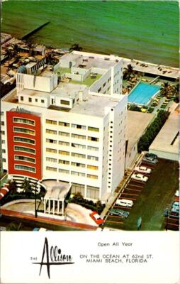 Miami Beach, FL Florida ALLISON HOTEL 50's Cars CHROME Advertising ...