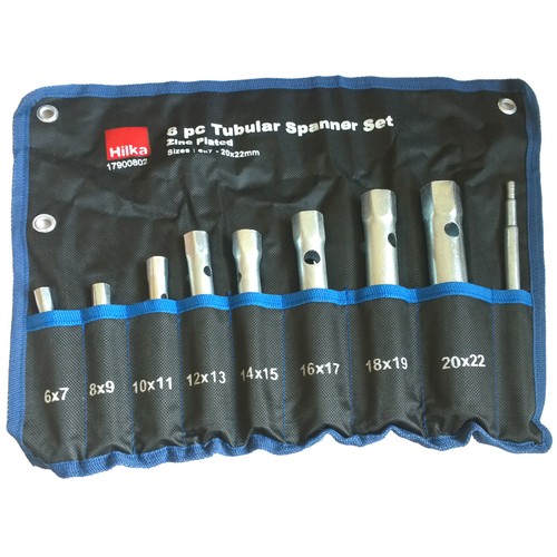 Hilka Tubular Spanner Spark Plug Wrench Set 8 Metric Deep Tubular Box ...