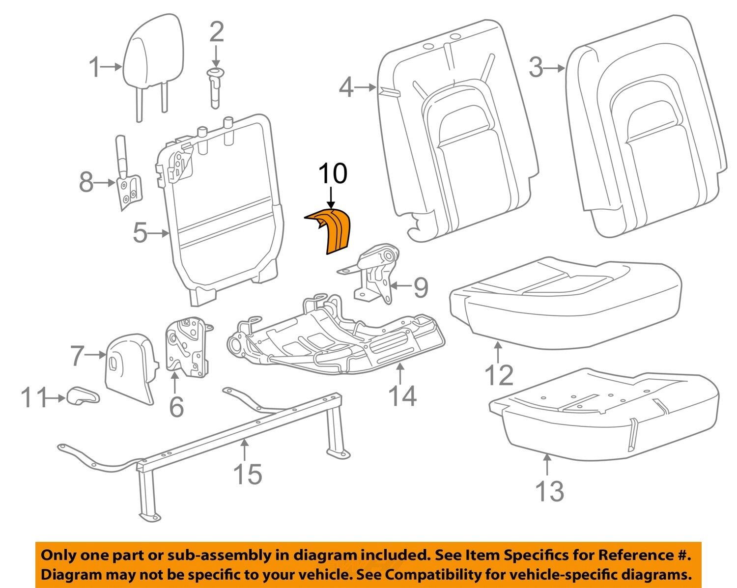 GM OEM 15-22 Canyon Seats Tracks Rear Seat Components-Hinge Cover ...