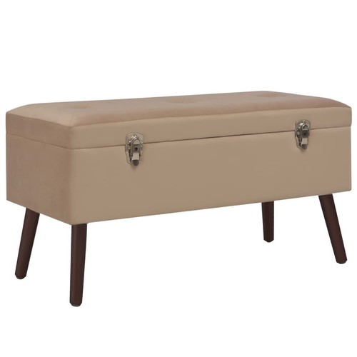 Velvet Bench With Storage Compartment Beige 80cm Hallway Lounge Seat ...