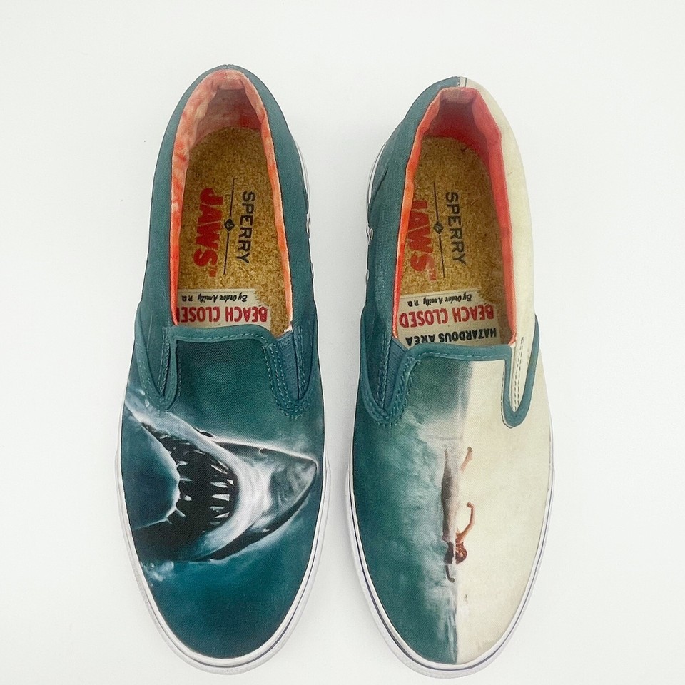 Sperry X Jaws 40th Anniversary Shark Attack Slip On Boat Shoes Men 8 M ...