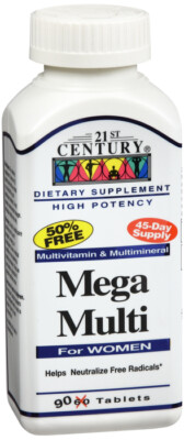MULTIVITAMIN MEGA WOMEN TABLET 90CT 21ST CENTURY | eBay