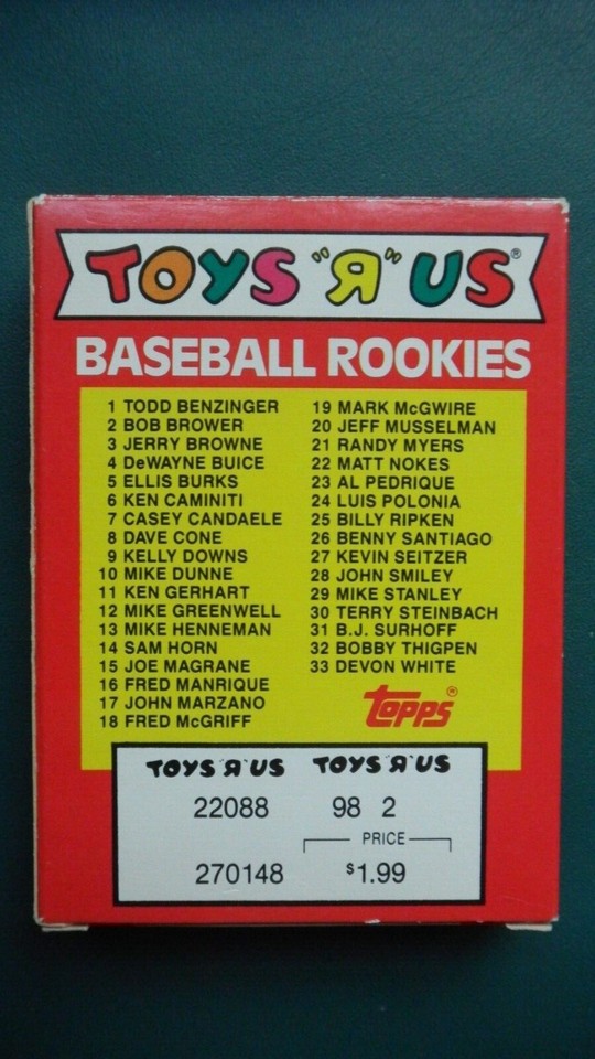 1988 Toys R Us Baseball Rookies 33 Card Set McGwire RC Mint | eBay
