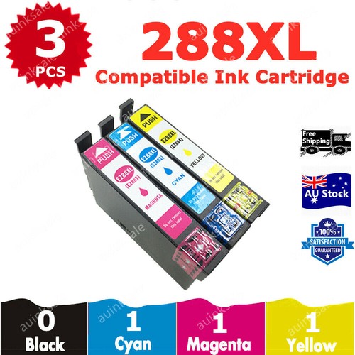 3x Non-OEM 288XL Colours ONLY Ink Cartridge for Epson Expression Home ...