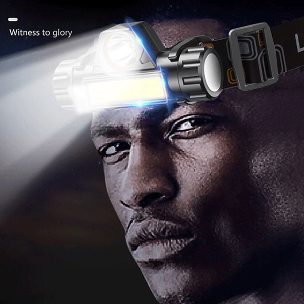 AU XPE+COB Head Flashlight Adjustable 400mAh Micro-USB Rechargeable ...