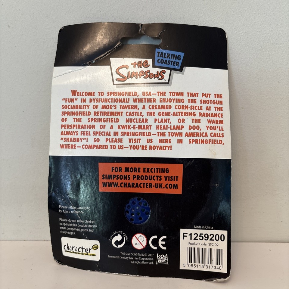 The Simpsons - Talking Coaster, Homer Simpson donut | eBay UK