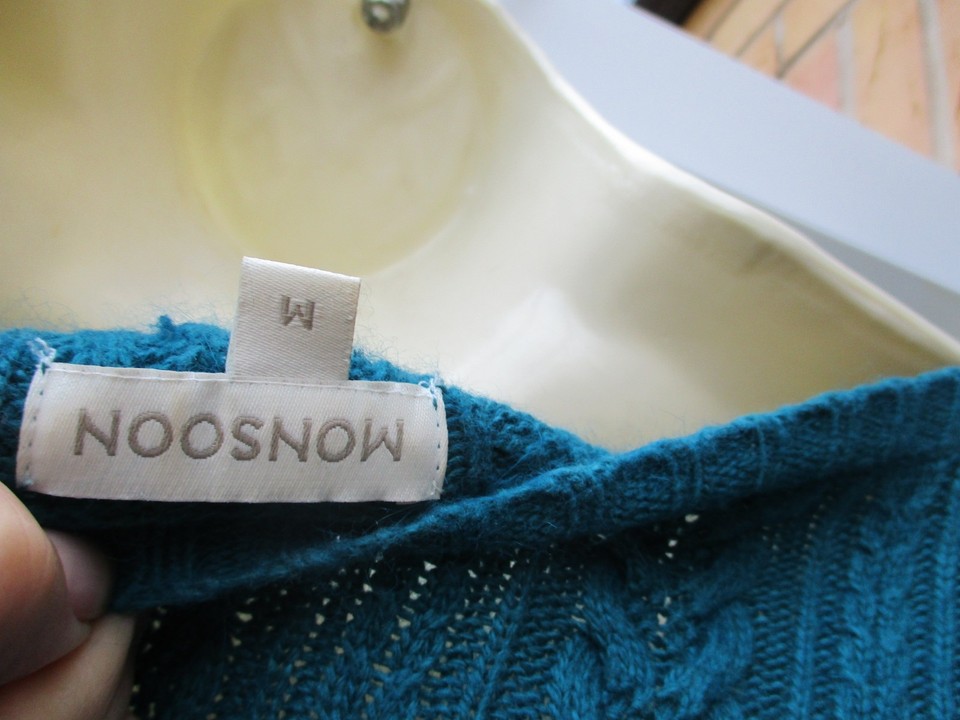 Monsoon Angora Cable Size M 12 14 Wool Cotton Blend Green Knit Jumper ...