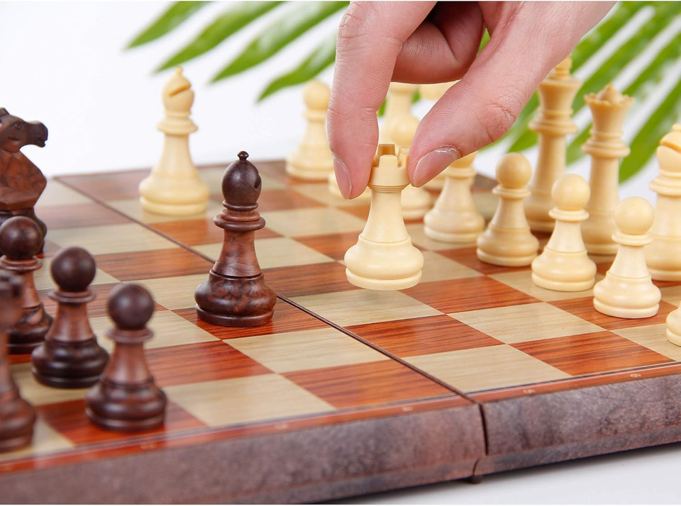 Magnetic Travel Chess Set 12 Inches Folding Chess Board with 2 Portable ...