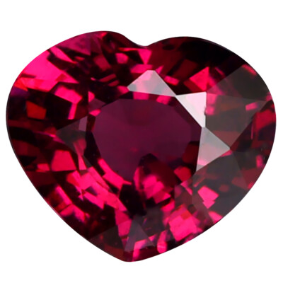 1.48 ct Significant Heart (8 x 6 mm) Tanzania Purplish Pink Rhodolite ...