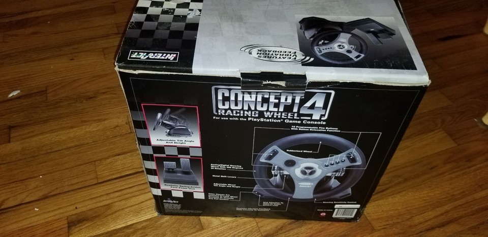 InterAct Concept 4 Racing Wheel with Foot Pedals for Sony PlayStation 1 ...