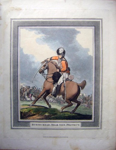 ETCHINGS NAPOLEONIC CAVALRY SWORD DRILLS ROWLANDSON HORSES HEAD LEFT ...