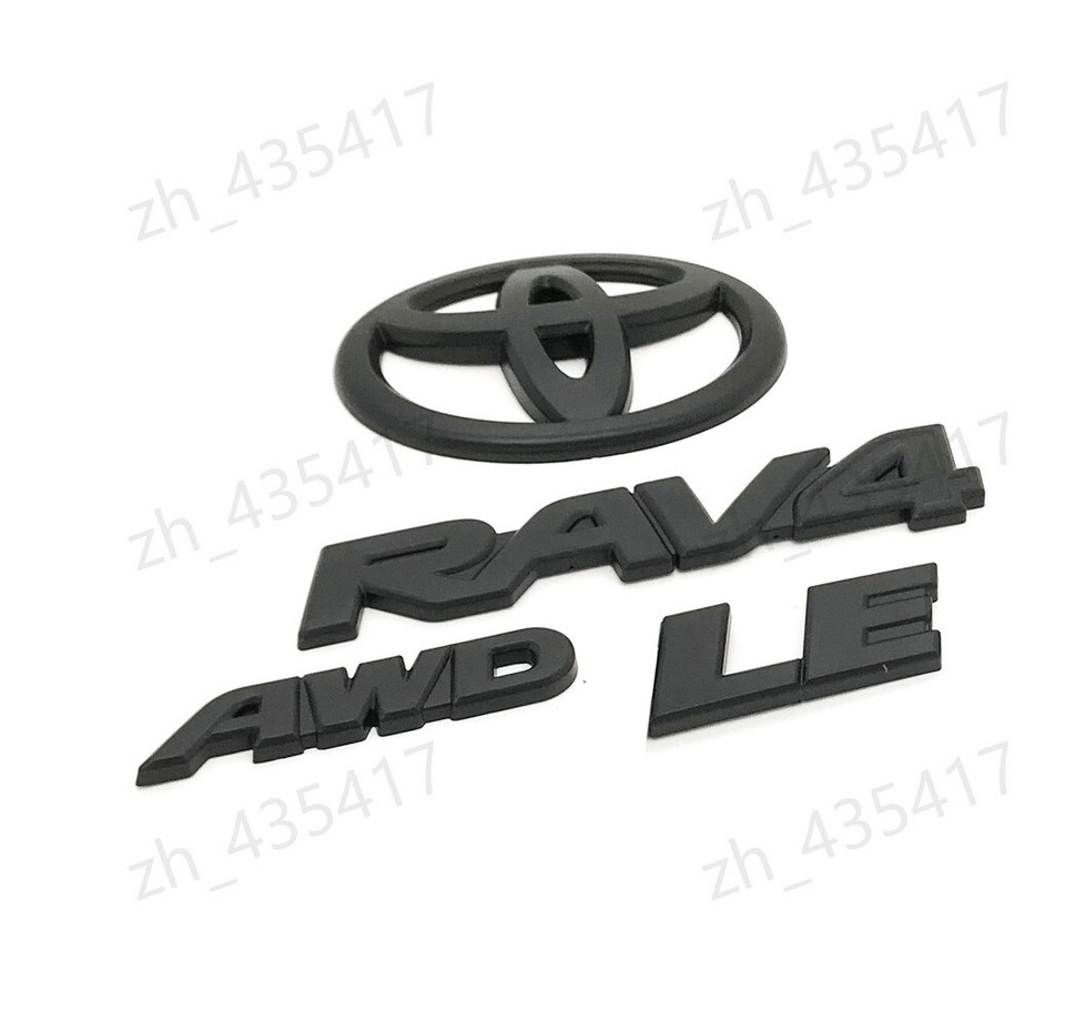 OVERLAY !! 2019 - 2025 TOYOTA RAV4 LE AWD Hybrid Matte BLACK OUT EMBLEM ...