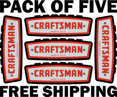 5 PACK 1960s CRAFTSMAN TOOLS DECAL LABEL STICKER VINYL TOOLBOX WINDOW 4 ...