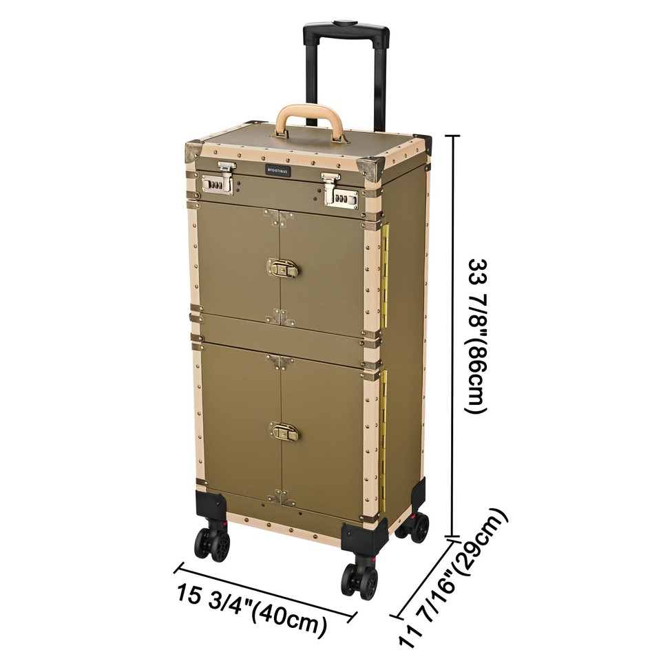 BYOOTIQUE Classic Makeup Train Case Artist Salon Show Storage Rolling ...